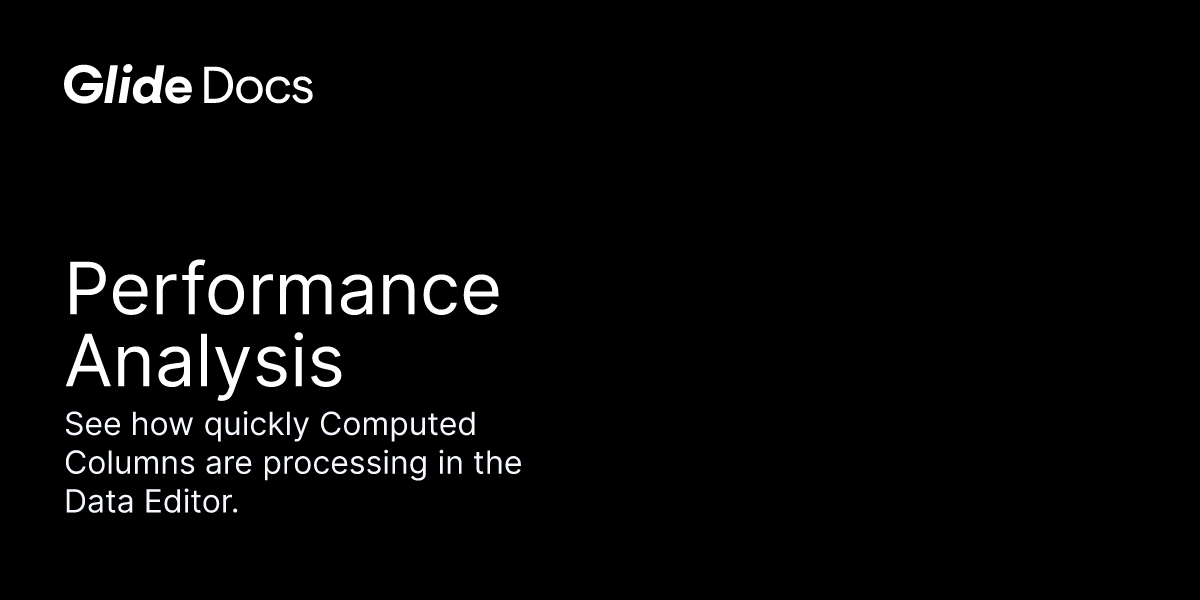Performance Analysis | Glide Docs